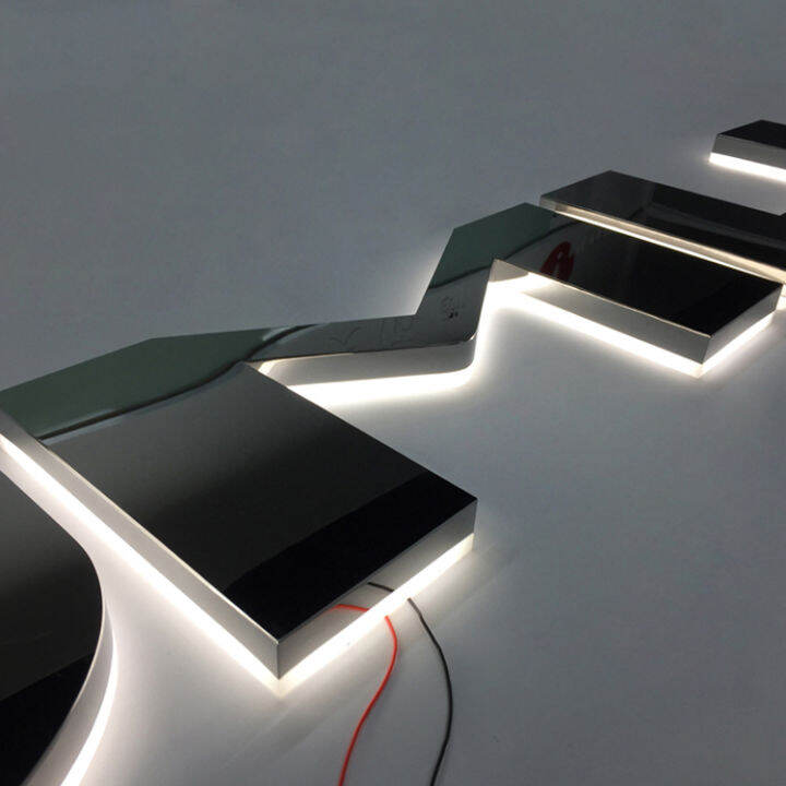 Outdoor or indoor 3d custom metal stainless steel halo lit letter ...