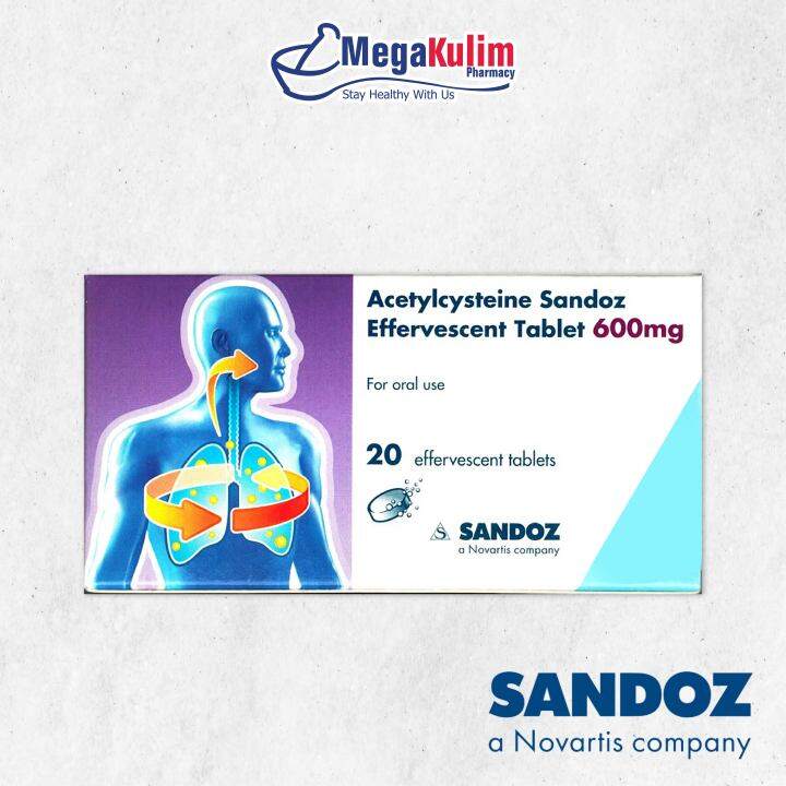 Sandoz Acetylcysteine Effervescent Tablet 600mg 10X2 Tab | Lazada