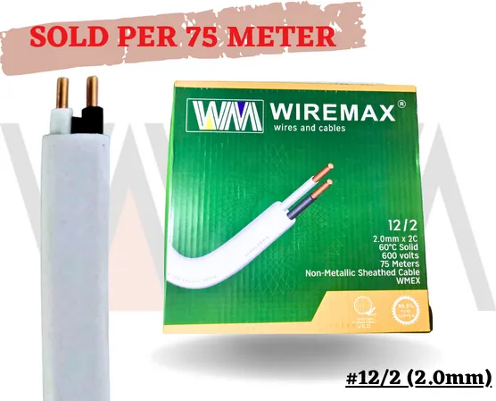 AFFORDABLE WIREMAX PDX NON - METALLIC 75 METER 12/2 (2.0mm/2C) PURE ...