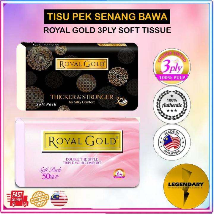 Tisu Pek Senang Bawa Royal Gold Tissue Luxurious Facial Tissue Soft ...
