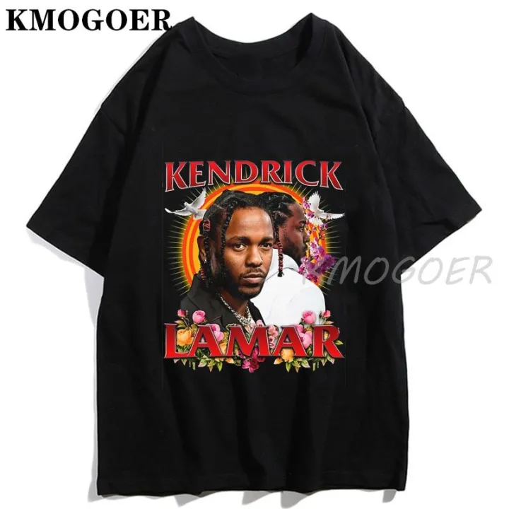 เสื้อยืดผ้าฝ้ายแขนสั้นคอกลมพิมพ์ Kendrick Lamar สไตล์ฮิปฮอปสําหรับ ...