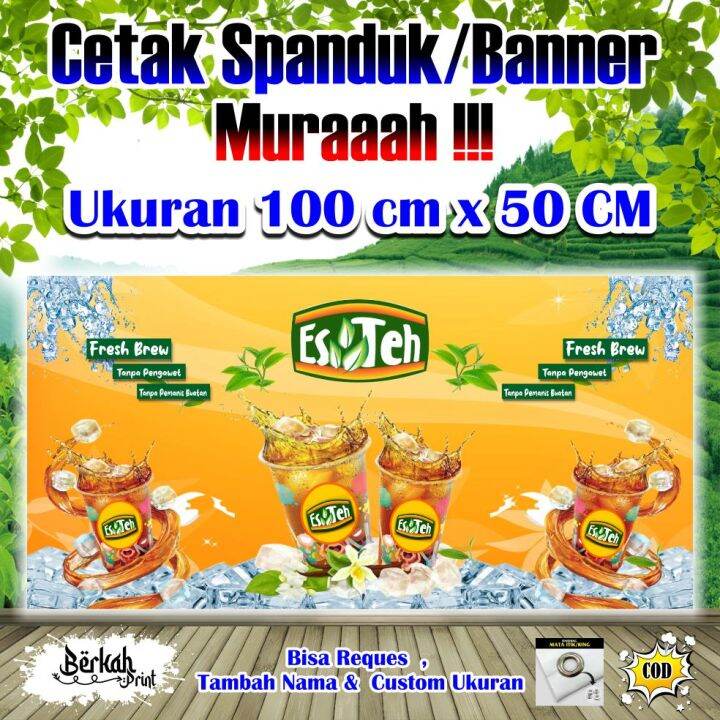 Spanduk Banner Es Teh Ukuran 1 Meter x 50 cm | Lazada Indonesia
