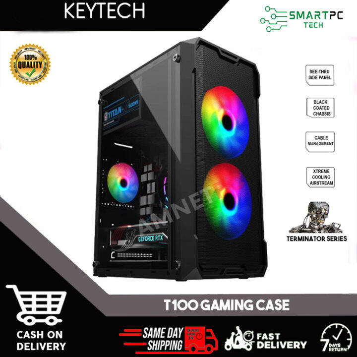 SmartPCtech SALE KEYTECH T100 TEMPERED GLASS Side Terminator Series ...