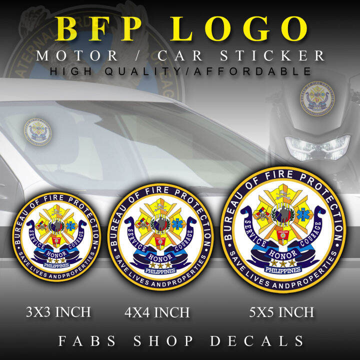 bfp LOGO VINYL STICKER FOR CARS AND MOTORS WATERPROOF AND GLOSSY 5X5 ...