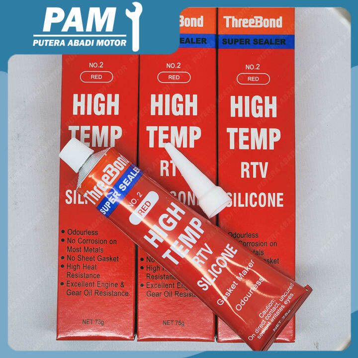 Lem Threebond Merah 75gr Lem Paking High Temp RTV Silicone Red | Lazada ...