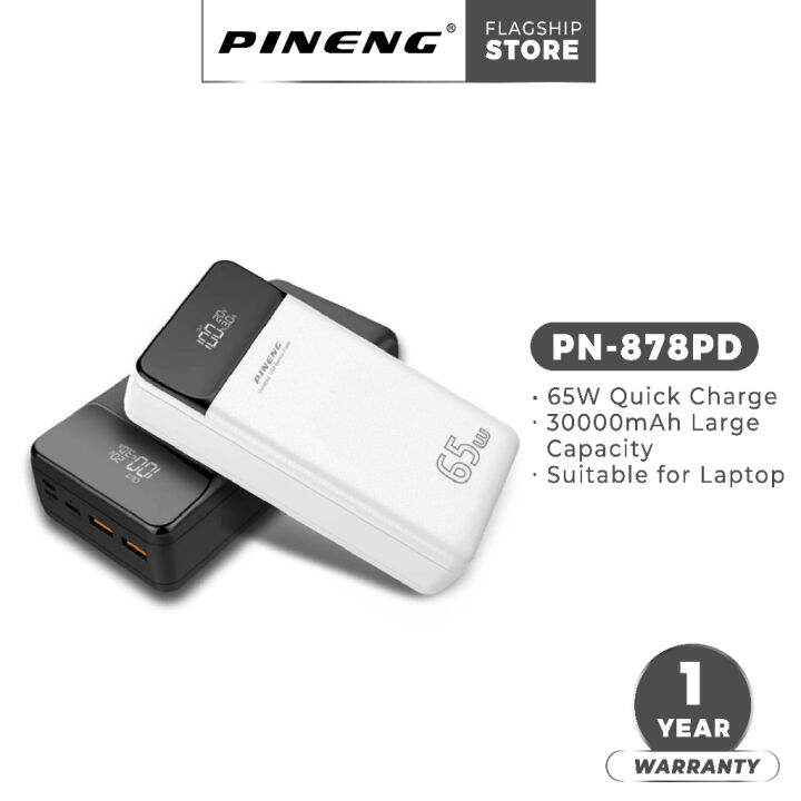 【New】Pineng PN-878PD 30000mAh Powerbank PD3.0 + QC 3.0 Quick Charge 65W ...
