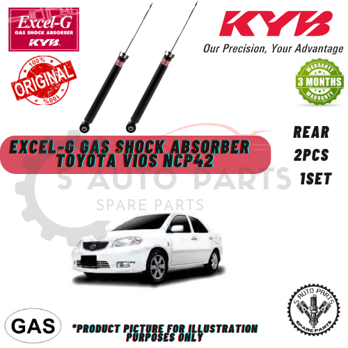 TOYOTA VIOS NCP42 (REAR 2PCS) 100% ORIGINAL KAYABA (KYB) EXCEL-G GAS SHOCK ABSORBER | Lazada