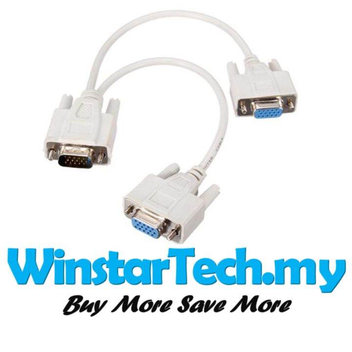 VGA/ RGB Male to 2x Dual VGA Female Y SPLITTER Adapter Converter Cable | Lazada
