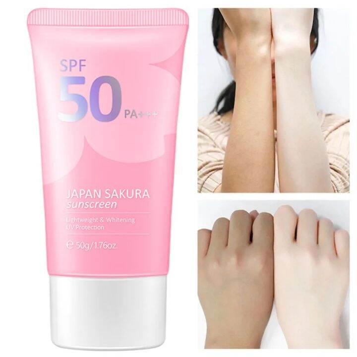 LAIKOU Sakura SunscreenCream Protector Facial Sun Block SPF50Gel Isolation Lotion Cream ...