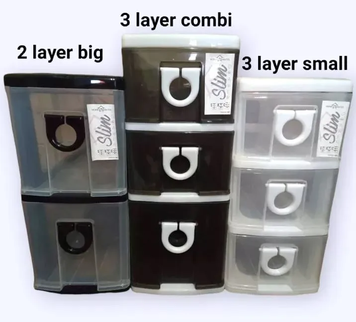STYLISH SLIM DRAWER HOME ORGANIZER HEAVY-DUTY PLASTIC STORAGE 2 LAYER ...