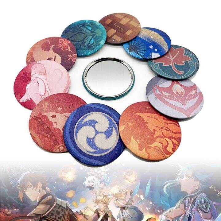 เกม Genshin Impact Mirror การ์ตูนน่ารักแบบพกพา Frosted Fine Sparkle ...