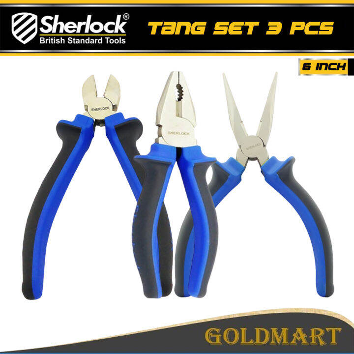 Tang Set 3 pcs Original Sherlock. Tang Kombinasi, Potong, Lancip CR-V ...
