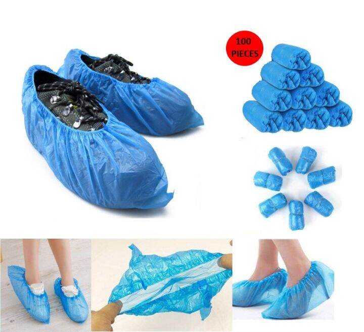 (100 Pieces/Pack) High Quality PVC Blue Color Disposable Boots Shoe ...