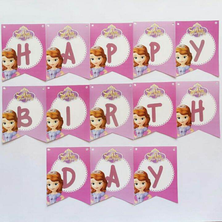 banner flag bunting flag garland flag ulang tahun happy birthday ...