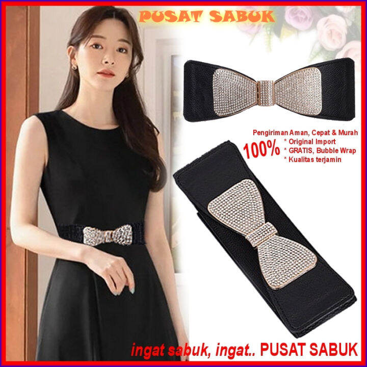 Gesper Ikat Pinggang Belt Wanita Obi Korea Elastis Sabuk Karet Cewek ...