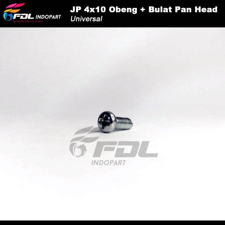 Baut JP 4x10 Baut Kepala Obeng + Bulat Pan Head Galvanis | Lazada Indonesia