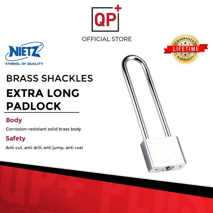 NIETZ EXTRA LONG PADLOCK 50MM EXTRA LONG BRASS SHACKLES MANGGA MOTOR ...