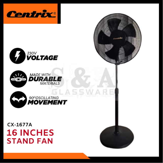 S&A GLASSWARE [1PC] High Quality Buy 1 Take 1 Centrix #1677 Stand Fan Cooling Home Appliances 16 ...