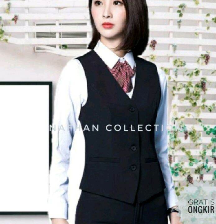 ROMPI KERJA ROMPI BAHAN VEST HITAM BUAT KANTOR RESTO ACARA WANITA CEWEK ...