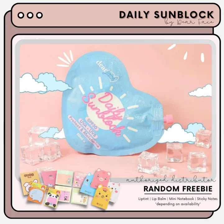 DEAR FACE DAILY SUNBLOCK SPF50 50ml UVA + UVB | Lazada PH