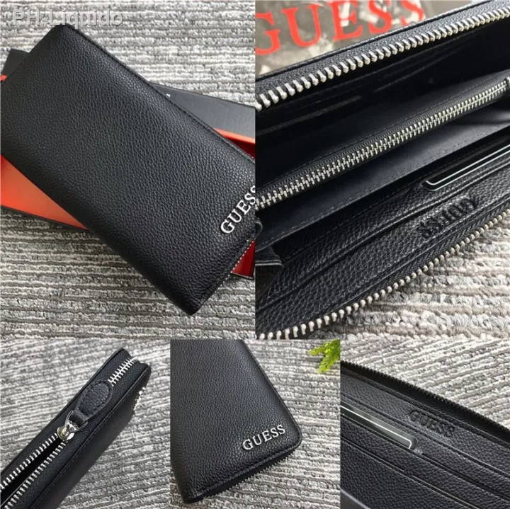 【wallet】 100 authentic GUESS men's long wallet foldable wallet Leather ...