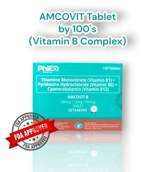 AMCOVIT (Vitamin B Complex) TABLET 100mg 100's | Lazada PH