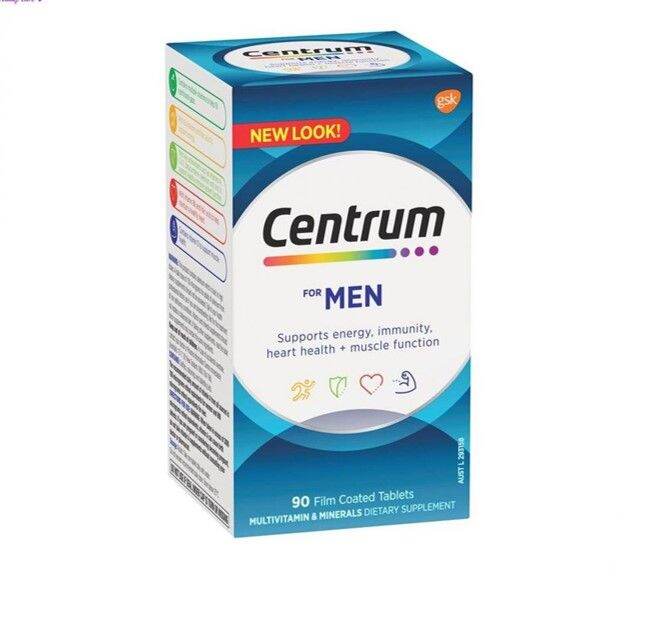 Centrum for Men 90 tablets เซ็นทรัม วิตามินรวม สำหรับผู้ชาย 90 เม็ด ...