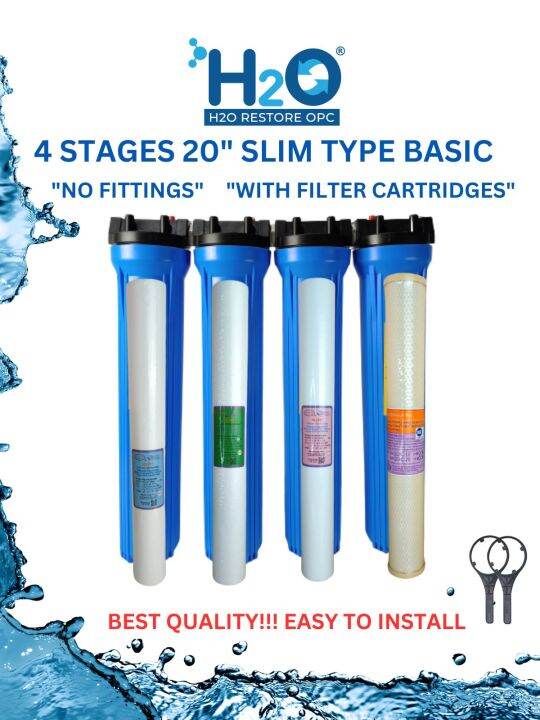 Water Filter 4 Stages 20" Slim Type Hydrosep No Fittings Variations ...