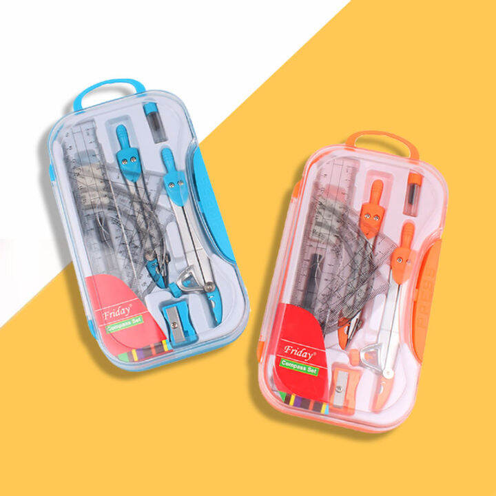 10pcs/set Geometry Compasses Ruler Set Protractor Drawing Kit Math ...