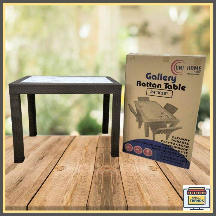 24X38 RATTAN TABLE WITH CENTER DESIGN / 4 SEATER RATTAN TABLE / DINING ...