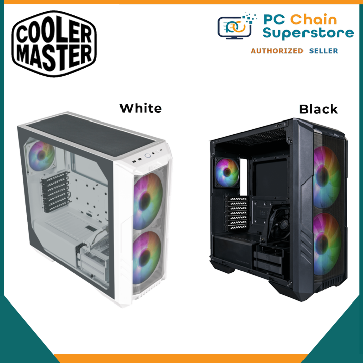 Cooler Master HAF500 Mid Tower Tempered Glass Gaming Case - 3 ARGB Fans ...
