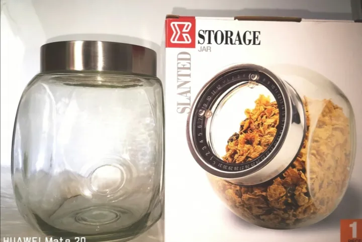 Slanted Jar 1.7 Liters (1700 ML) capacity with Stainless Lid | Lazada PH