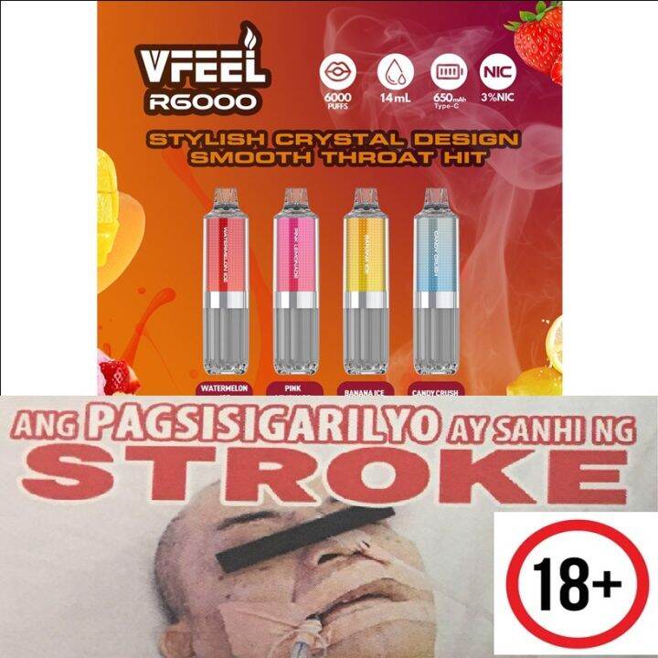 Vape Vfeel R6000 Dispo Authentic Puf Count Lazada Ph