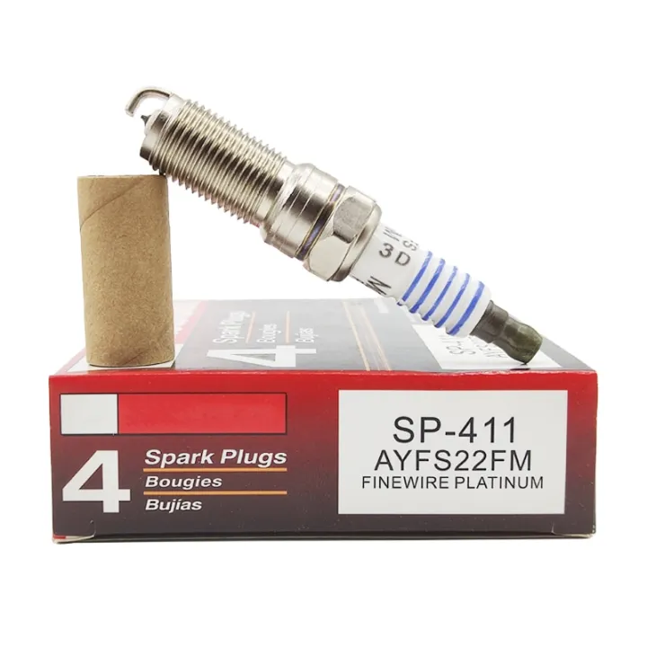 1 4PCS SP-411 AYFS22FM Platinum Spark Plug For Mazda Ford Focus C-MAX Fiesta Edge Lincoln MKX ...