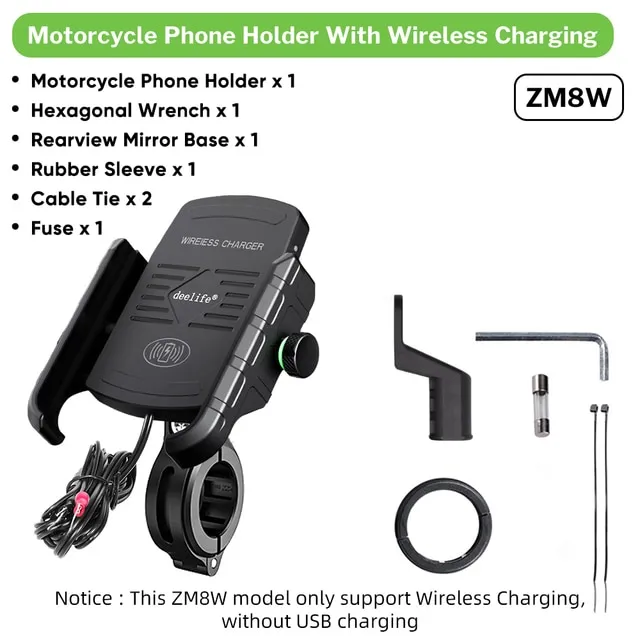 Deelife จักรยานรถจักรยานยนต์ที่วางโทรศัพท์คลิปสำหรับ Moto โทรศัพท์เมาโทรศัพท์มือถือยืนชาร์จไร้ ...