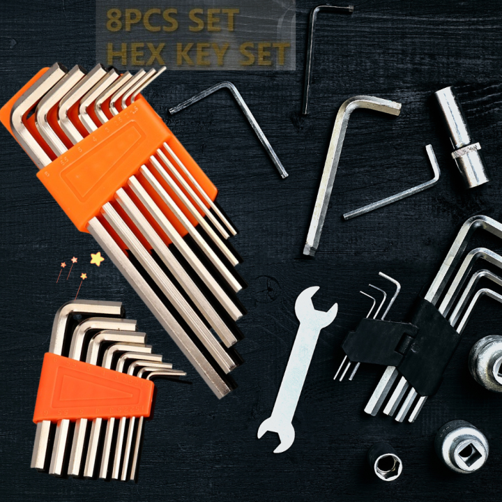 8 PCS Hex Key Wrench Set L Shape Plum Allen Wrench Set Range Tool for ...