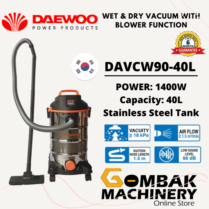 Daewoo Davcw90 40l 40 Litre Wet And Dry Vacuum Cleaner 1400watt With