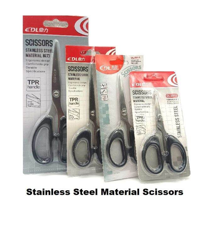 DL Office School Stainless Steel Scissors Comfortable Grip | Lazada PH