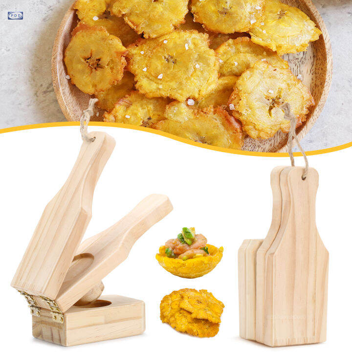 PDD Reusable Wooden Plantain Masher Easy to Use Design Banana Basket ...