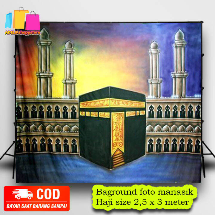 Baground foto layar foto manasik haji size 2,5 x 3m motif random ...