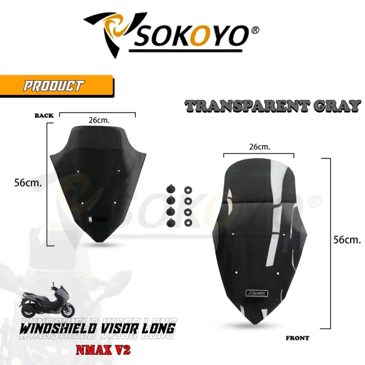 1 pc Visor Yamaha Nmax v2 2020 2021 Windshield Thickness Aerodynamic ...