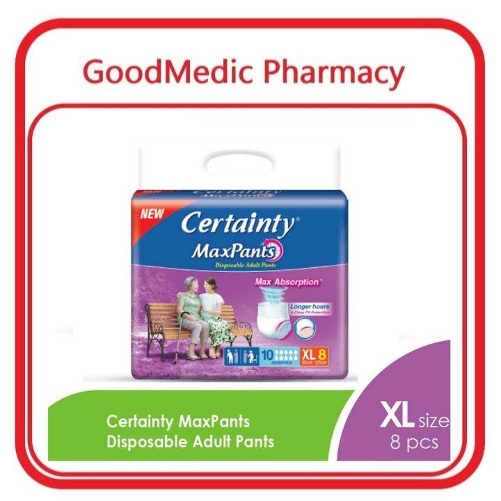 Certainty Maxpants Max Absorption Disposable Adults Pants - XL 8 pieces ...