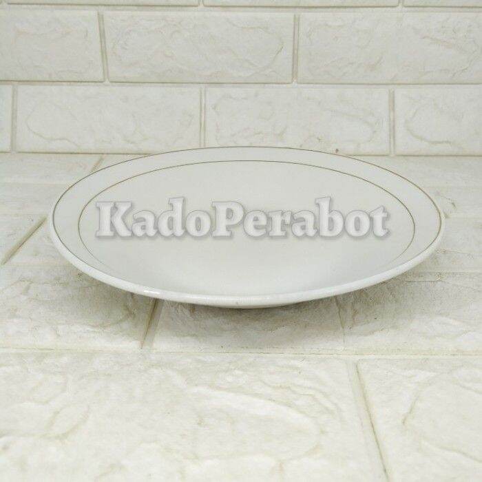 piring keramik list polos 9 inch - piring makan restoran-piring kramik ...