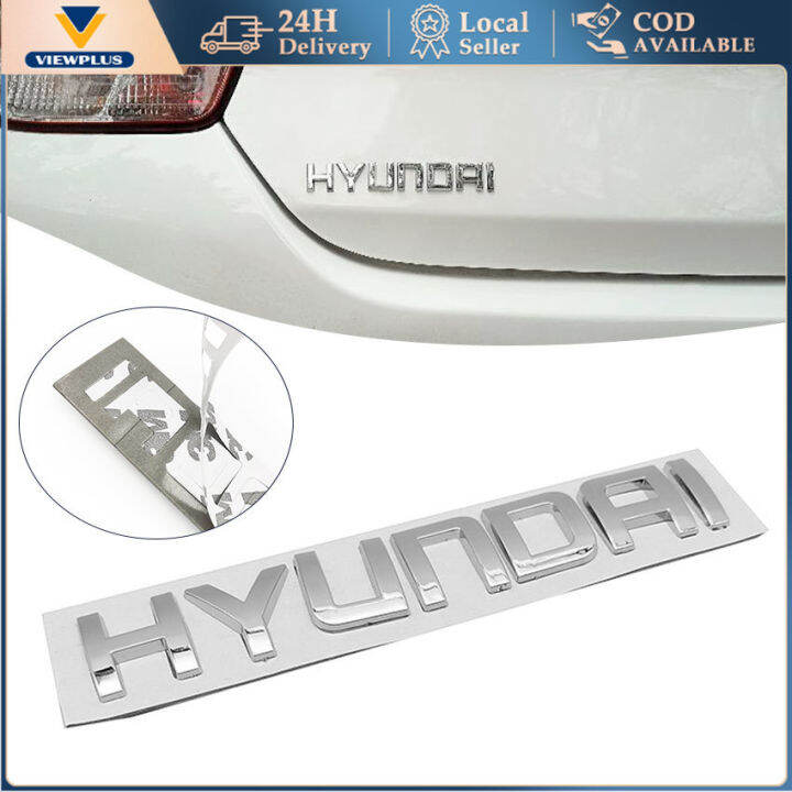 ABS Chrome HYUNDAI Logo Letter Car Auto Side Rear Trunk Emblem Sticker ...