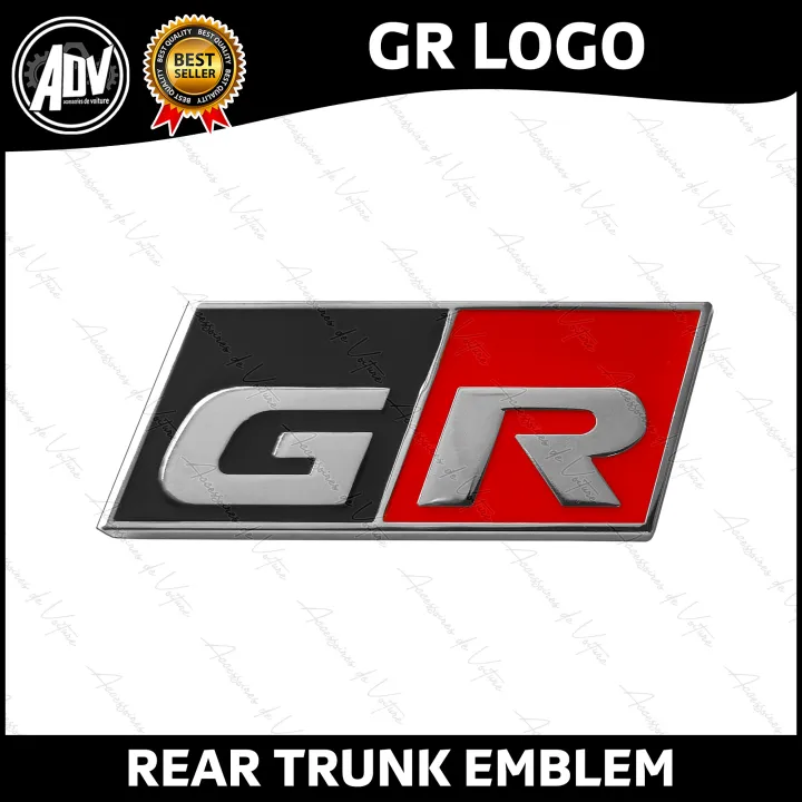 GR Logo Rear Trunk Emblem (Black/Red/Chrome) | Lazada PH
