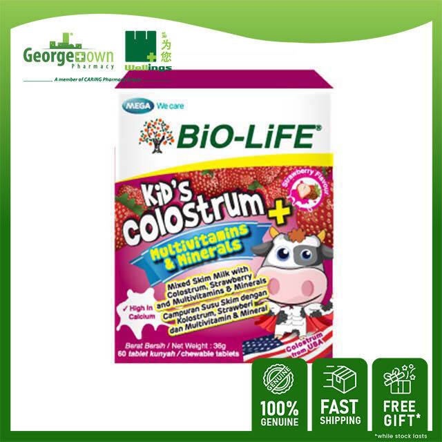 BiO-LiFE KIDS COLOSTRUM + MULTIVITAMINS & MINERALS STRAWBERRY CHEWABLE ...