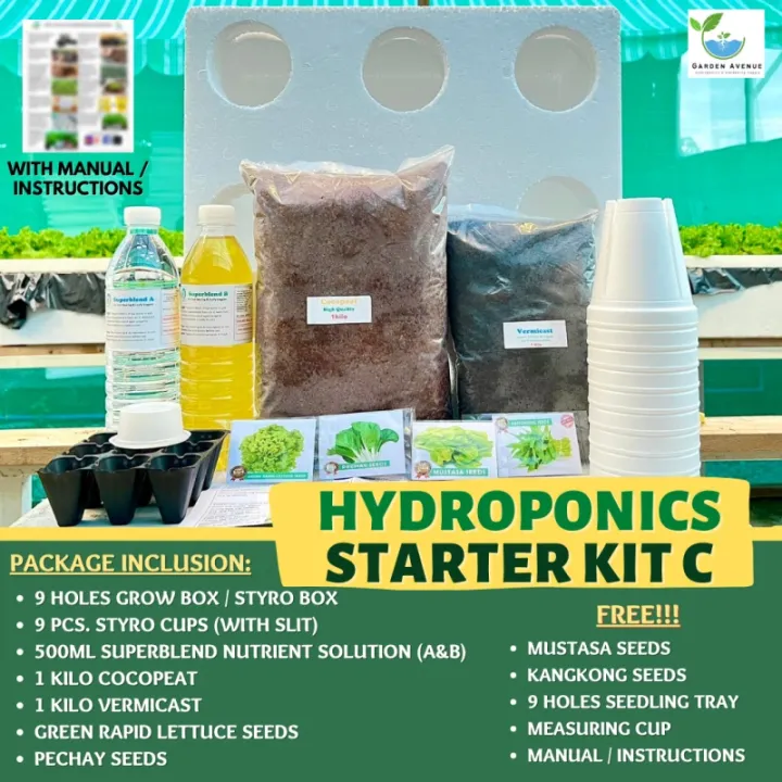 HYDROPONICS STARTER KIT C - COMPLETE SET FOR BEGINNERS/READY TO USE ...