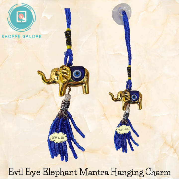 EVIL EYE MANTRA WITH ELEPHANT PROTECTION HANGING CHARM | Lazada PH