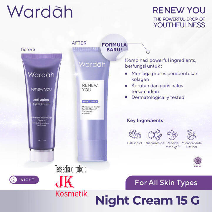 Wardah Renew You NIGHT CREAM 15 ml - Pelembab Wajah | Lazada Indonesia