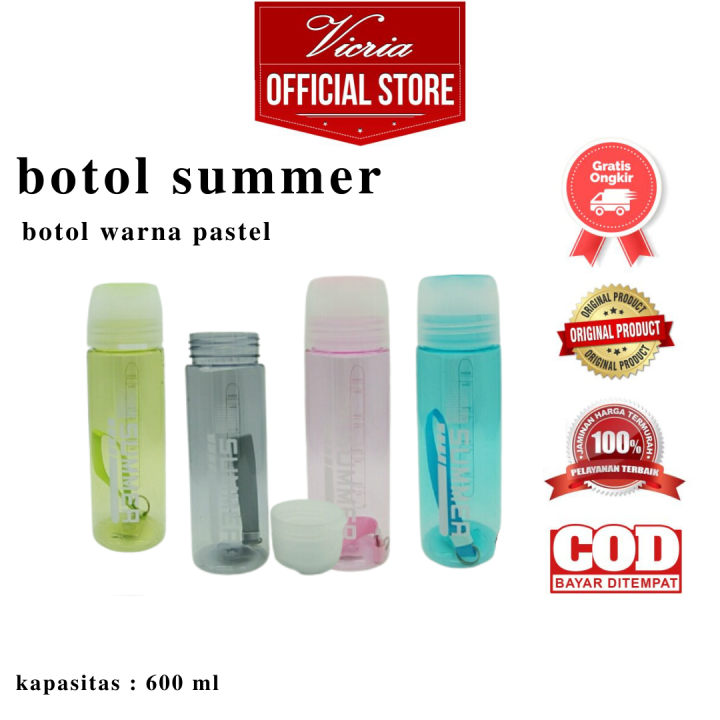 VICRIA BOTOL - BOTOL SUMMER BOTOL WARNA SOFT 600 ML | Lazada Indonesia